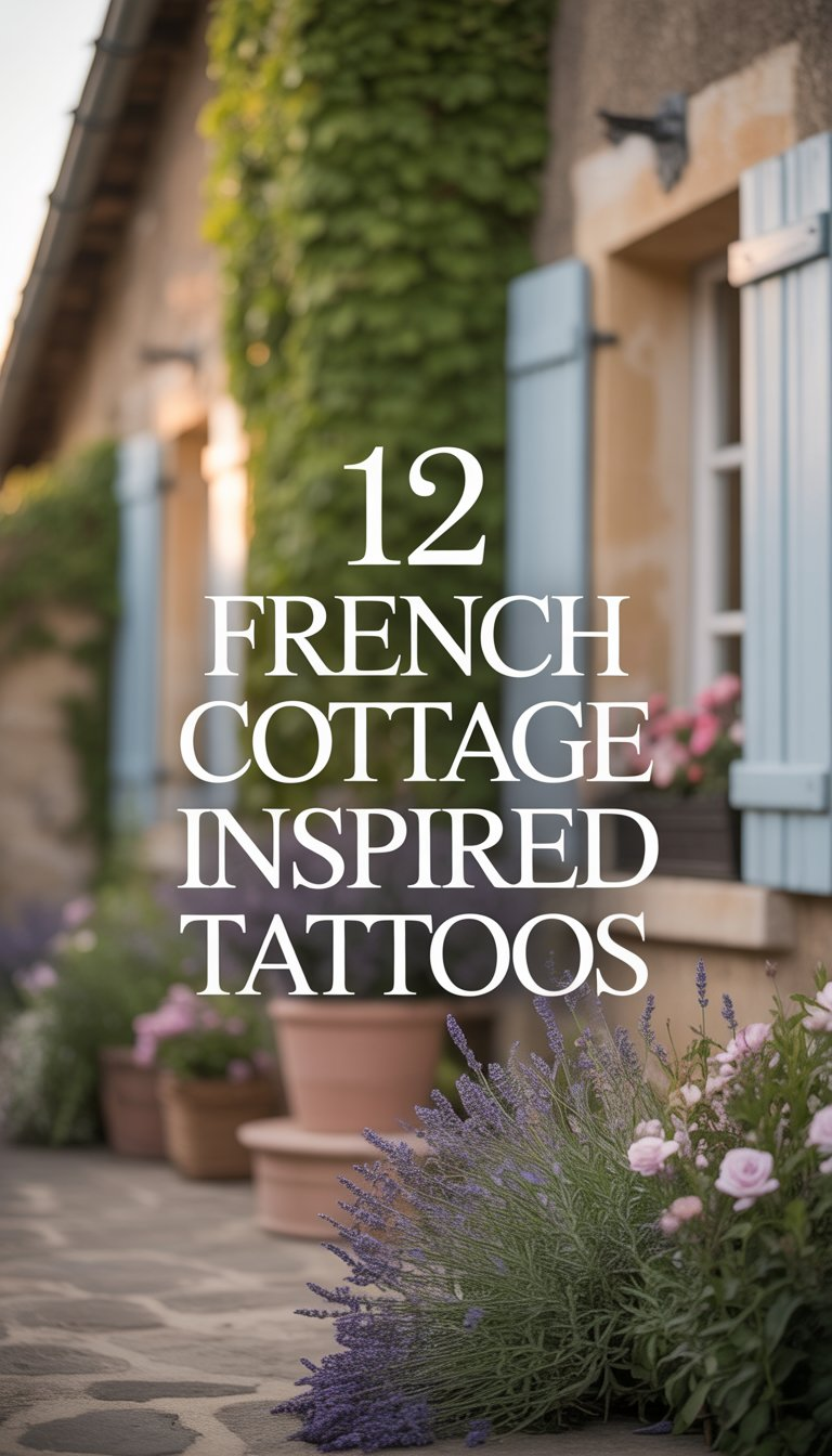 12 French Cottage Inspired Black and White Tattoos - CACTUS AND COOK